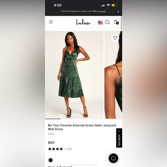 Lulus | Dresses | Lulus Emerald Satin Jacquard Midi Dress With Flower ...